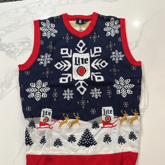 Miller Lite | Sweaters | Miller Lite Ugly Christmas Vest | Poshmark